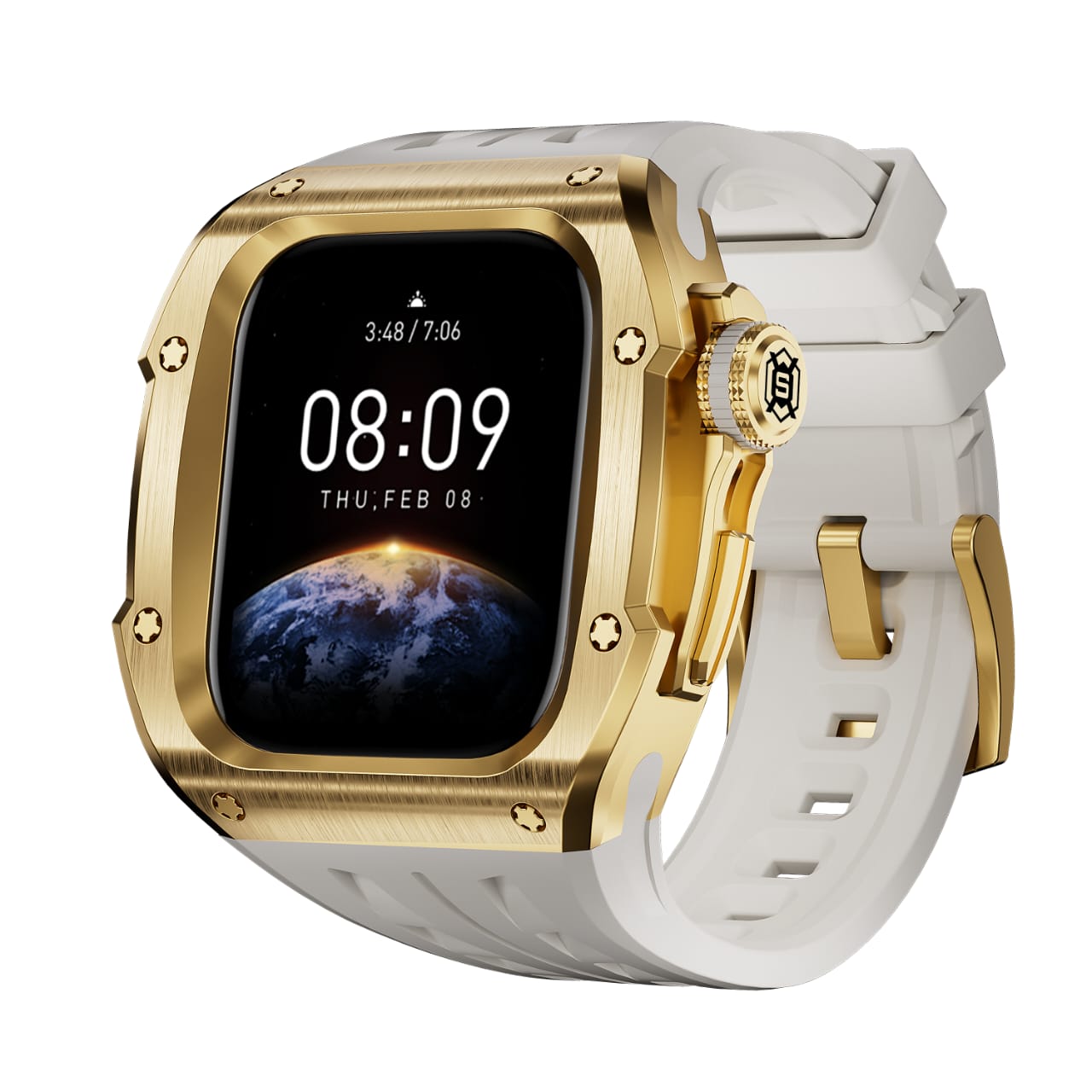 Heavy Duty Stainless Steel Metal Rubber Case for Apple Watch 46 mm - G