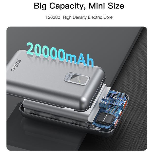 Yesido YP47 20000mah 22.5W PD20W Fast Charge LED Digital Display Power