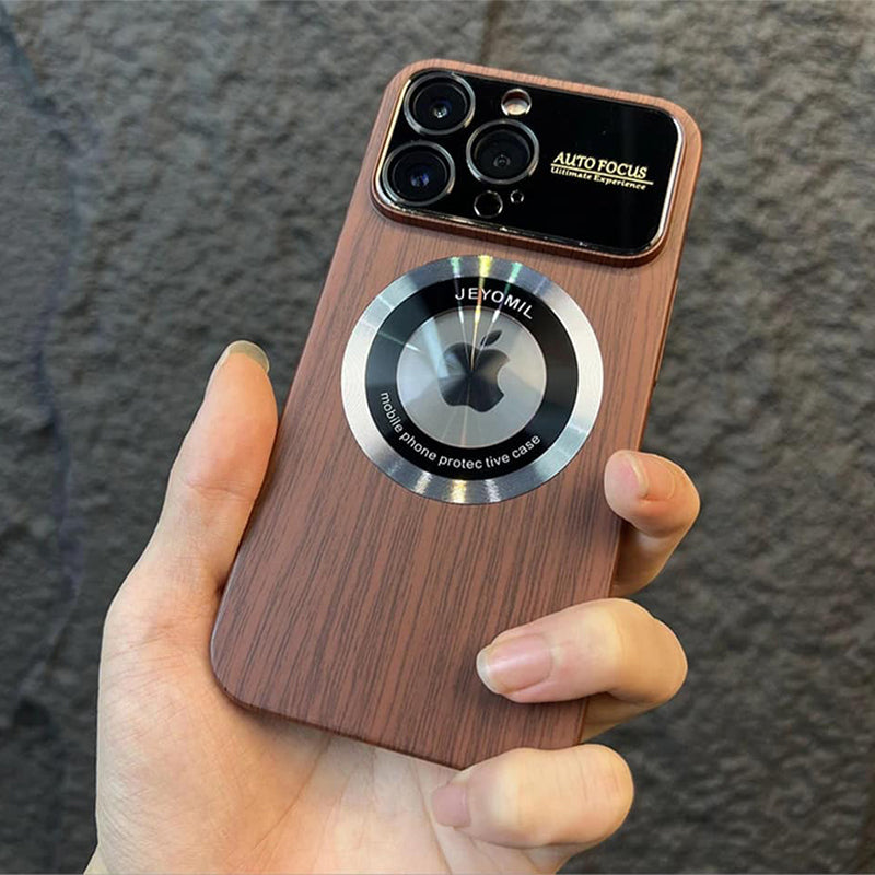 Auto Focus Wood MagSafe Lens Case